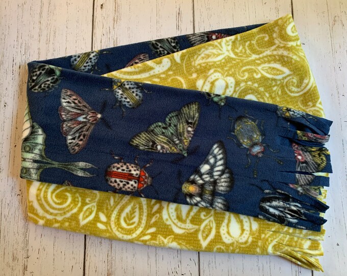 Moths Beetles & Paisley, Long Winter Scarves, Fleece Scarf, Cold ...
