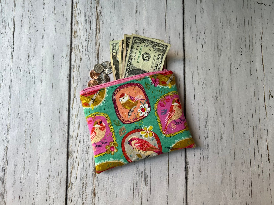 Birds Zipper Pouch, Coin Change Purse, Ornithology Gift, Bird Gift for ...