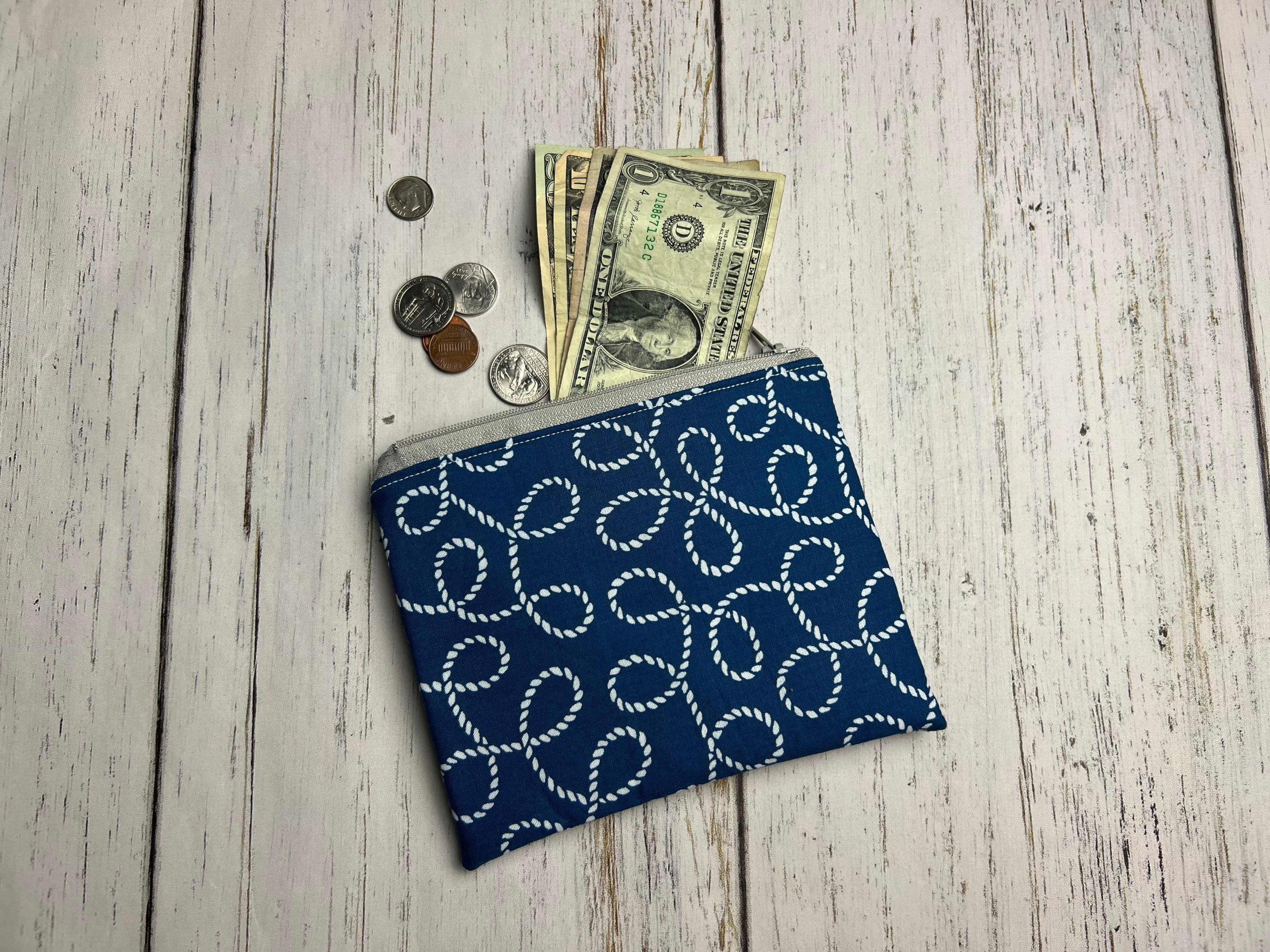 Maritime Rope and Lighthouse Zipper Pouch, Zipper Bag, Coin Change ...