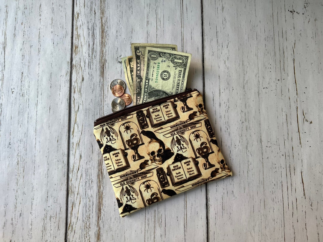 Skulls and Ravens Occult Zipper Pouch, Zipper Bag, Coin Change Purse ...