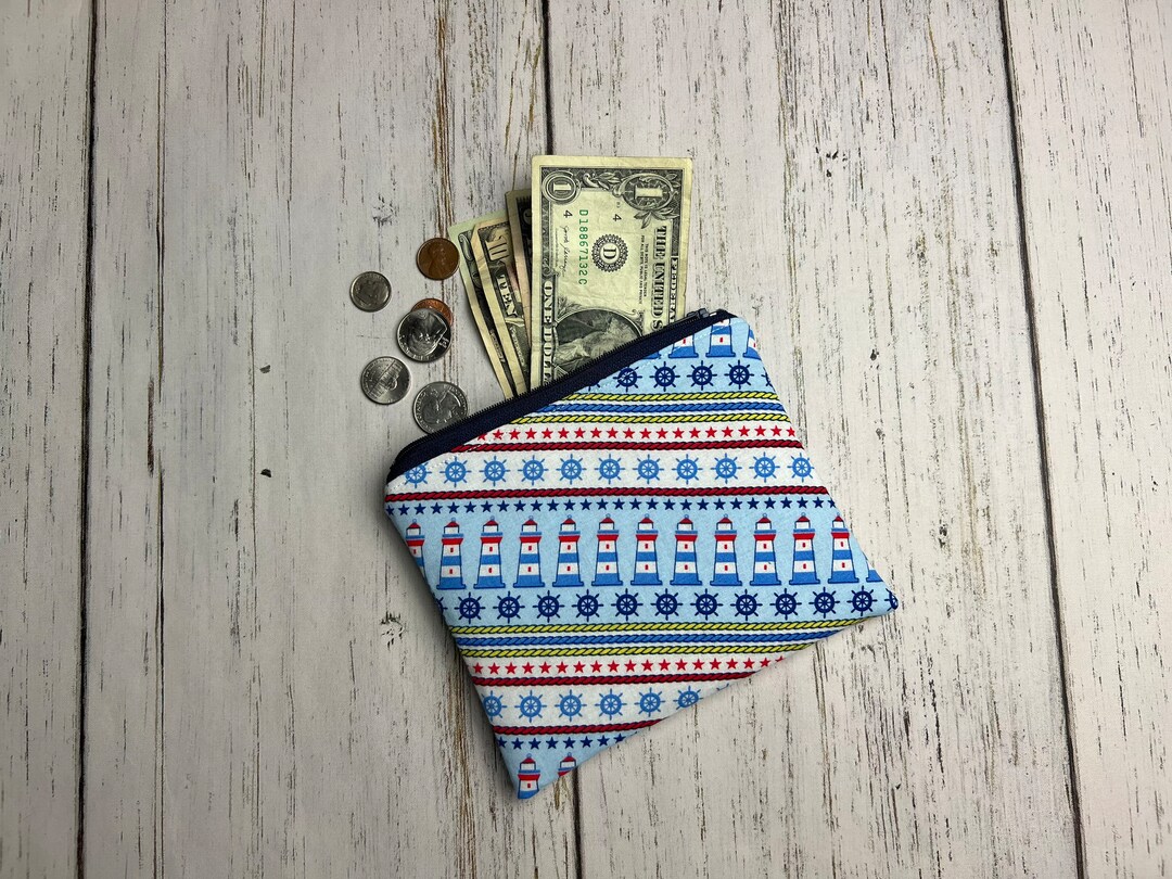 Maritime Lighthouse Zipper Pouch, Coin Change Purse, Aquatic Gift for ...