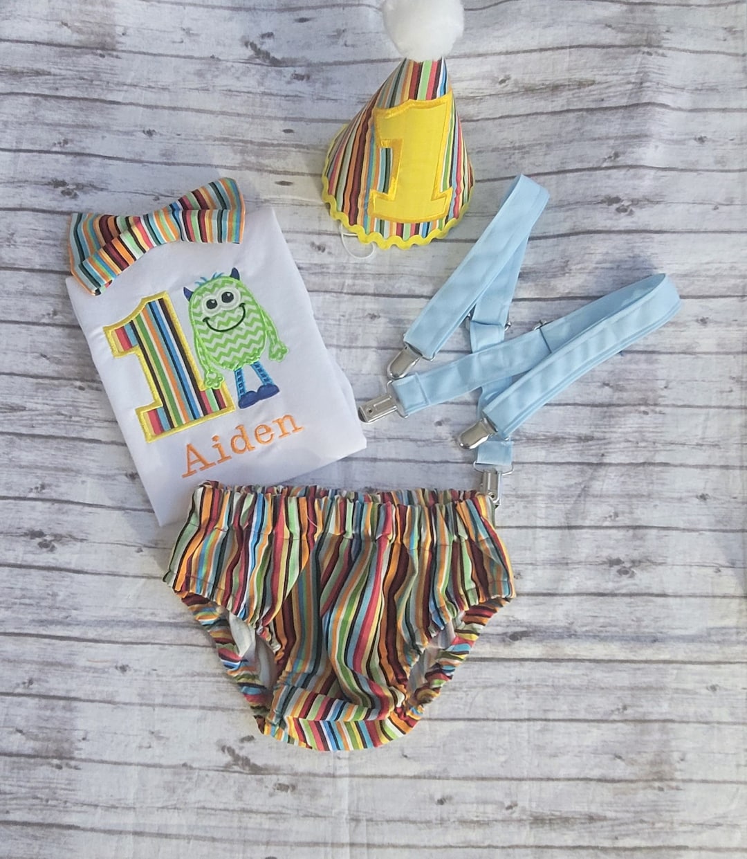 Monster Cake Smash Outfit, Monster Birthday Outfit, Boy First Birthday ...