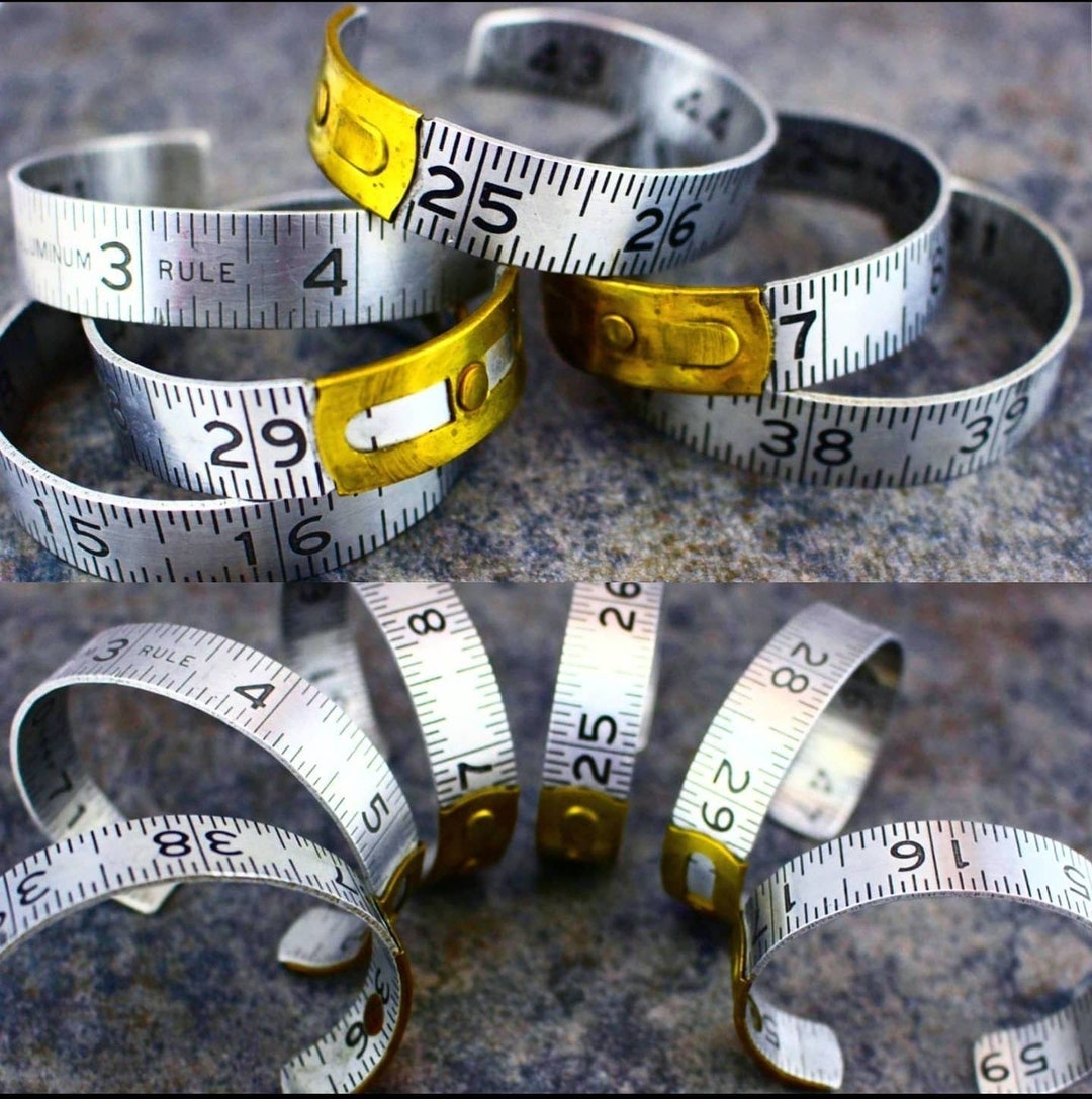 Metal Ruler Cuff Bracelet Environmentally Green Upcycled Antique Bangle ...