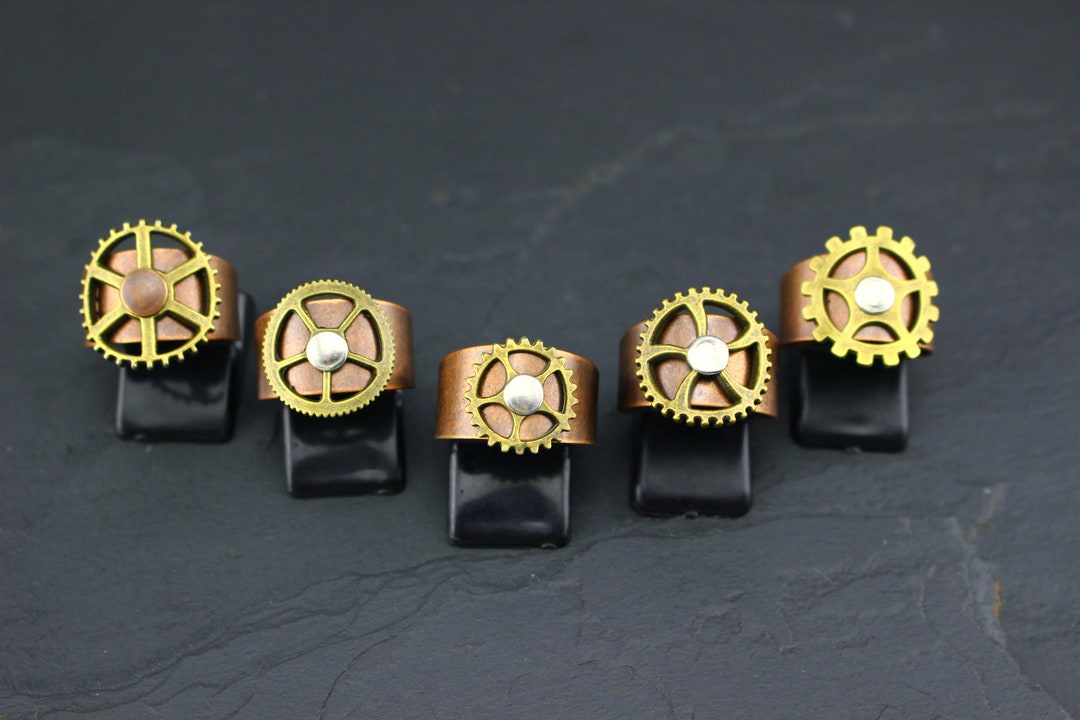 Gear Ring Jewelry Men's and Women's Gifts Steam Punk Machine Age Style ...