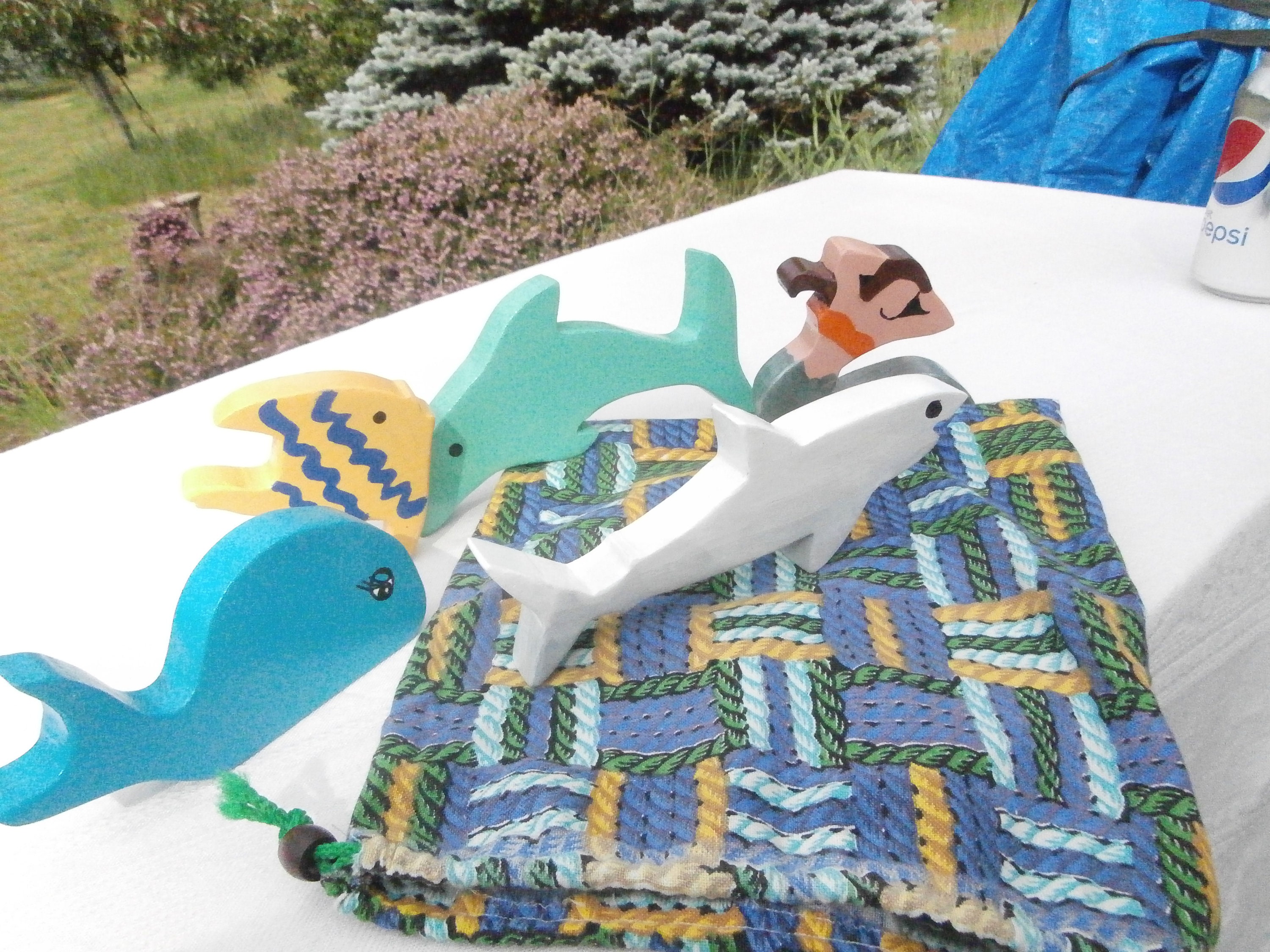 Under Sea Play Set of 5. Wooden Water Creatures, Angel Fish,mermaid ...