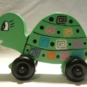 Turtle, Wooden Push Pull Toys , Boys and Girls Fun for Both, Wood ...