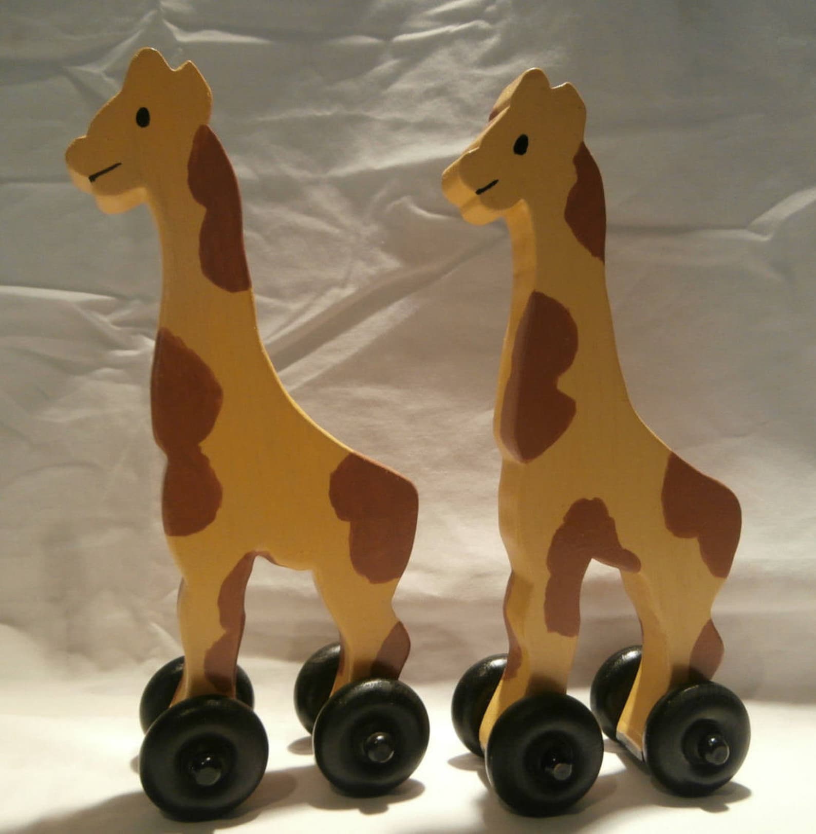 Wooden Giraffe ,wood Toy, Push Pull, Wheeled,todder,roll on Floor ...