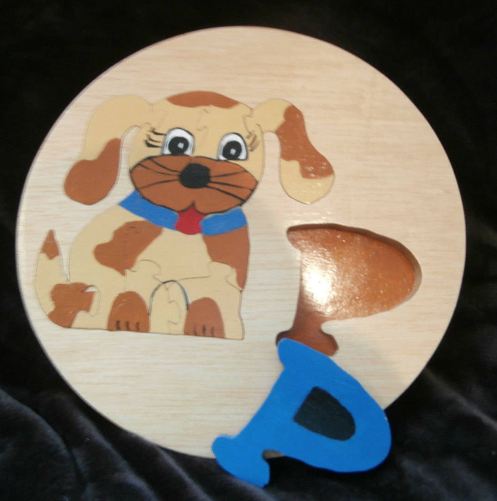 Round Puppy Puzzle ,wooden Jigsaw.wood Puzzle ,animal, Round Dropout ...