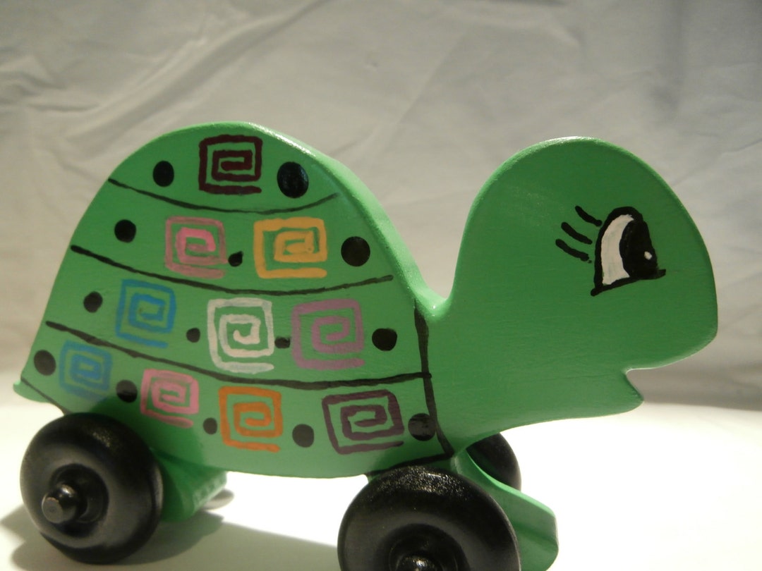 Turtle, Wooden Push Pull Toys , Boys and Girls Fun for Both, Wood ...