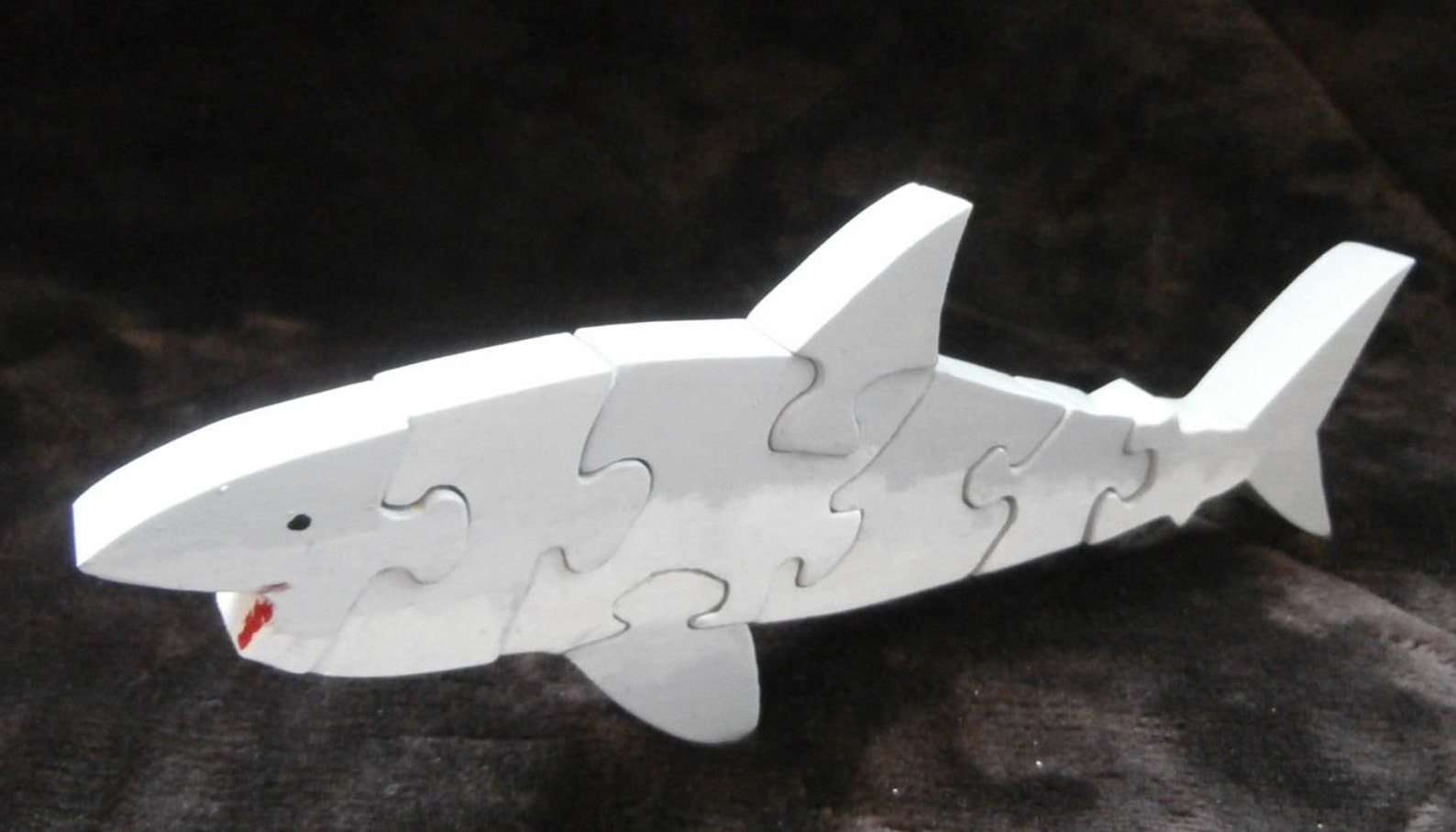 Great White Shark Jigsaw Puzzle, Shark, Wood Shark Puzzle, Wooden Fish ...
