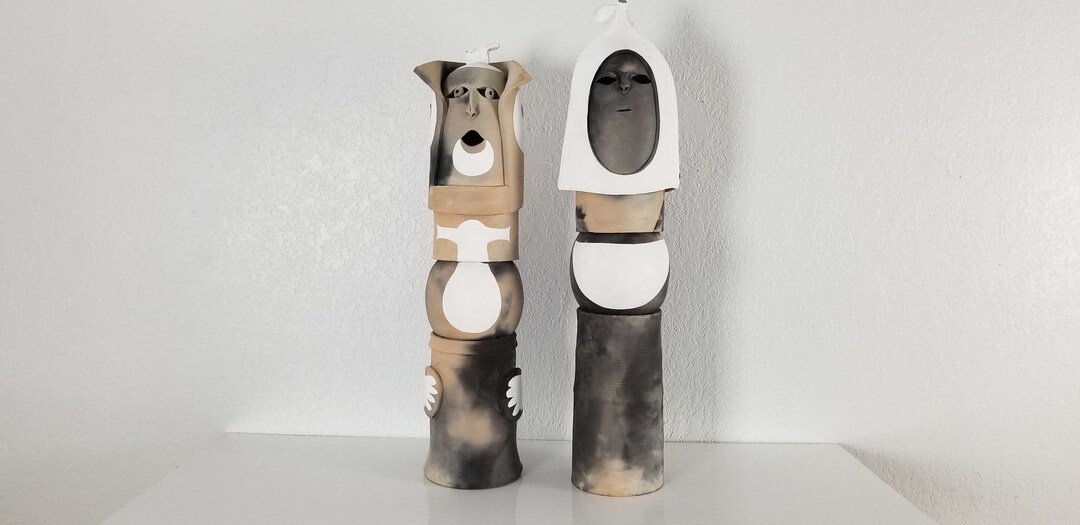 1978 Figurative Frank Colson Large Art Pottery Sculptures A Pair. - Etsy