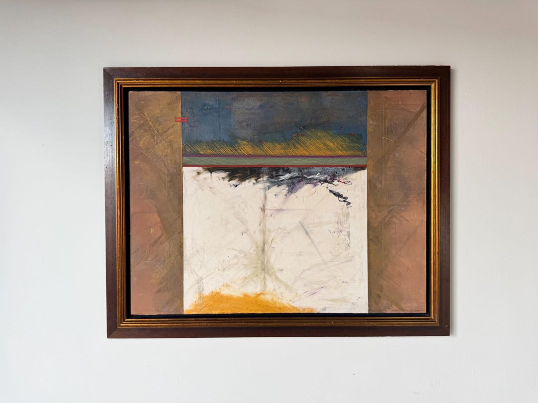 Large Modern Expressionist Winter Landscape Acrylic Painting by John ...