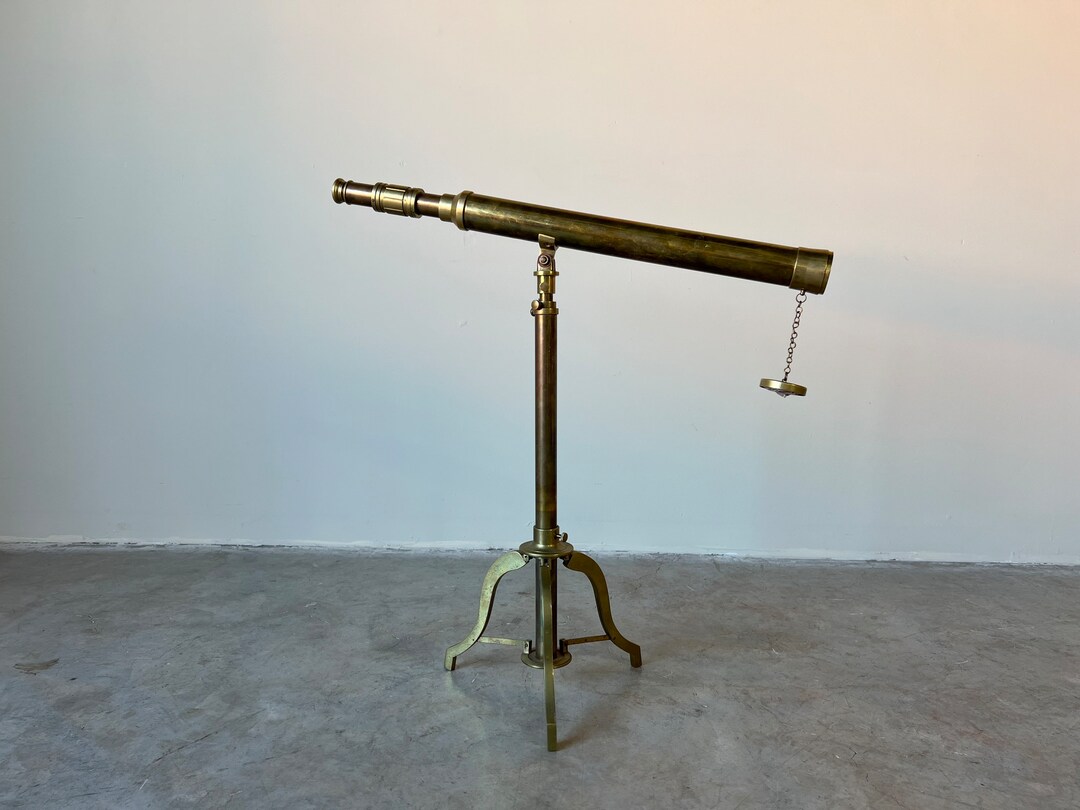 Vintage Solid Brass Telescope With Adjustable Stand - Etsy
