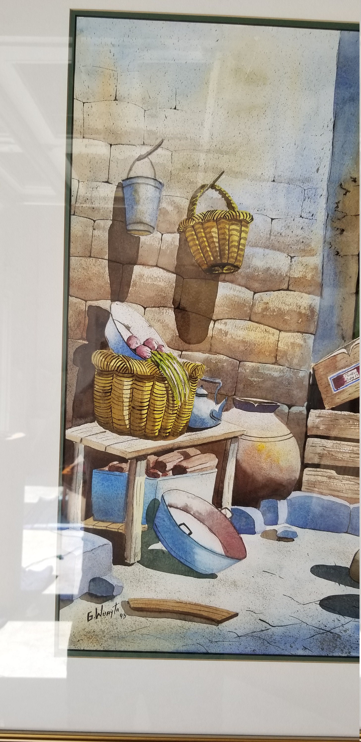 1990s Peruvian Still Life Watercolor Painting by G. Wuayta, Framed. - Etsy
