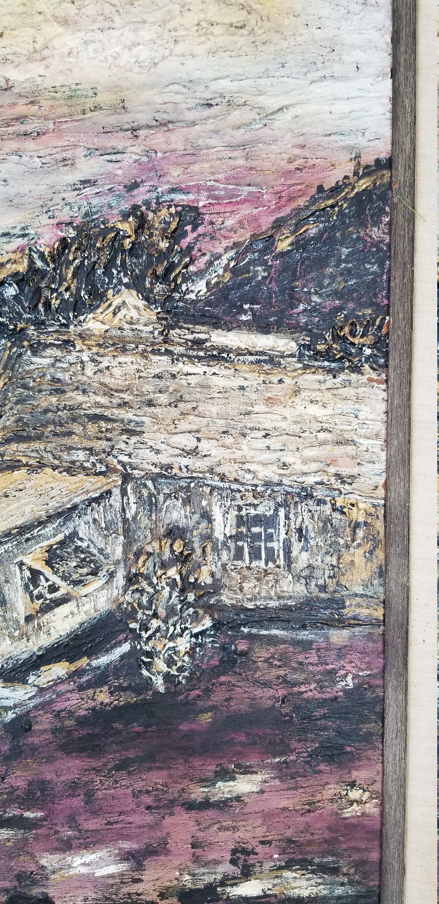 H. De Roche Brutalist Textured Abstract Landscape Painting . | Etsy