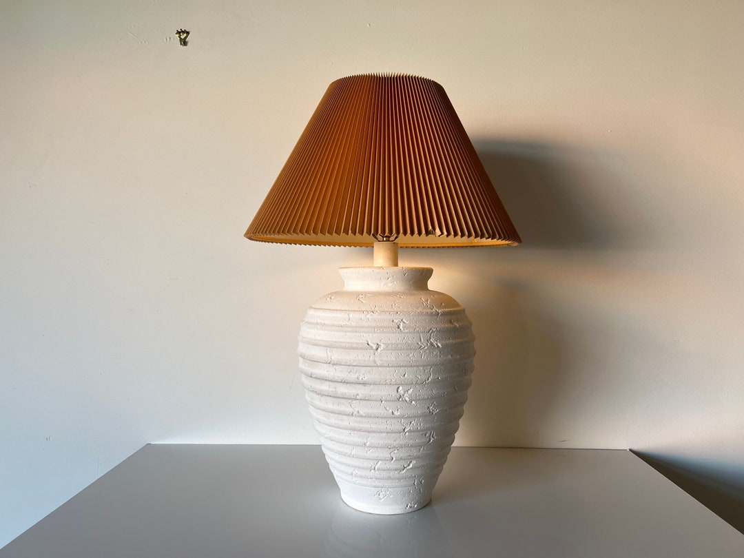 Vintage Organic Ribbed Texture Plaster Table Lamp - Etsy
