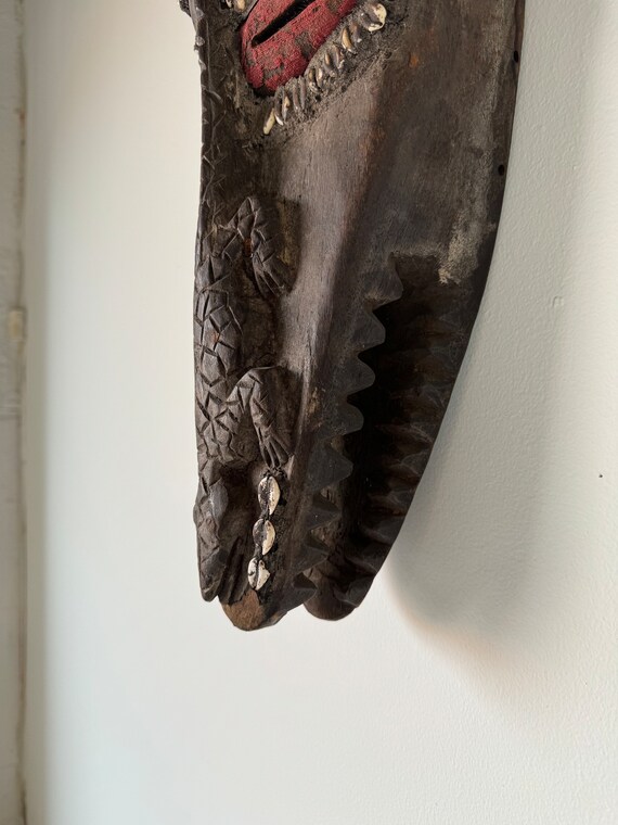 Vintage African Tribal Ceremonial Horn Head Crocodile… - Gem