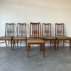 Koefoeds Hornslet Eva Style Keller Mid Century Walnut Dining Chairs Set of 6 Etsy