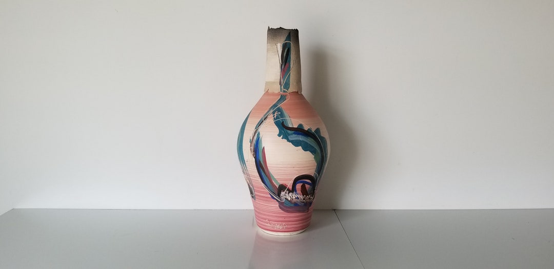 1990 Vintage Pettigrew Hand Painted Southwestern Pottery Vase. - Etsy
