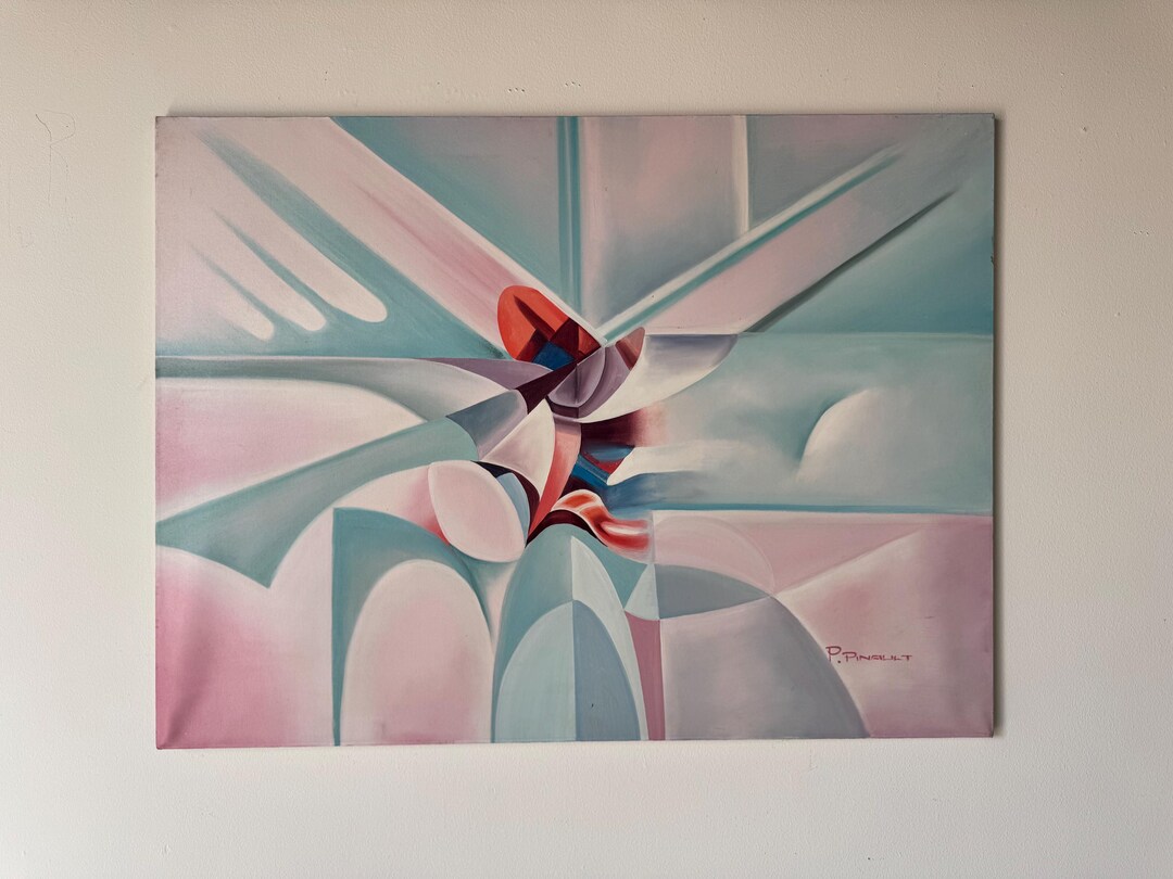 1980s Vintage Expressionist Abstract Painting by P. Pinault - Etsy