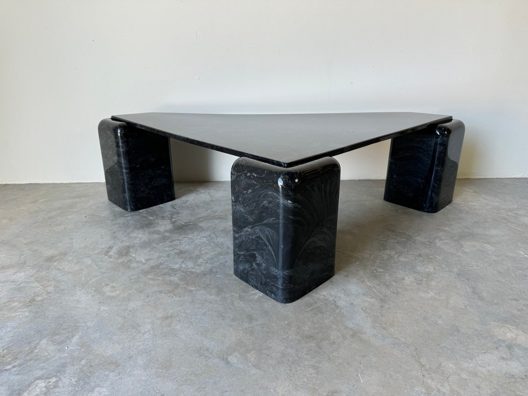 Postmodern Faux Marble Triangular Coffee Table - Etsy