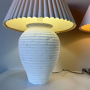 Vintage Organic Texture Ribbed Plaster Table Lamps a Pair - Etsy
