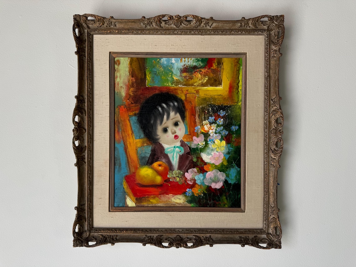 Santini Poncini (french, 20th C.) Girl Portrait Oil on Canvas Painting ...
