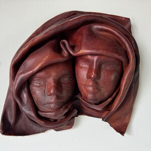 Vintage Leather Face Wall Sculpture - Etsy