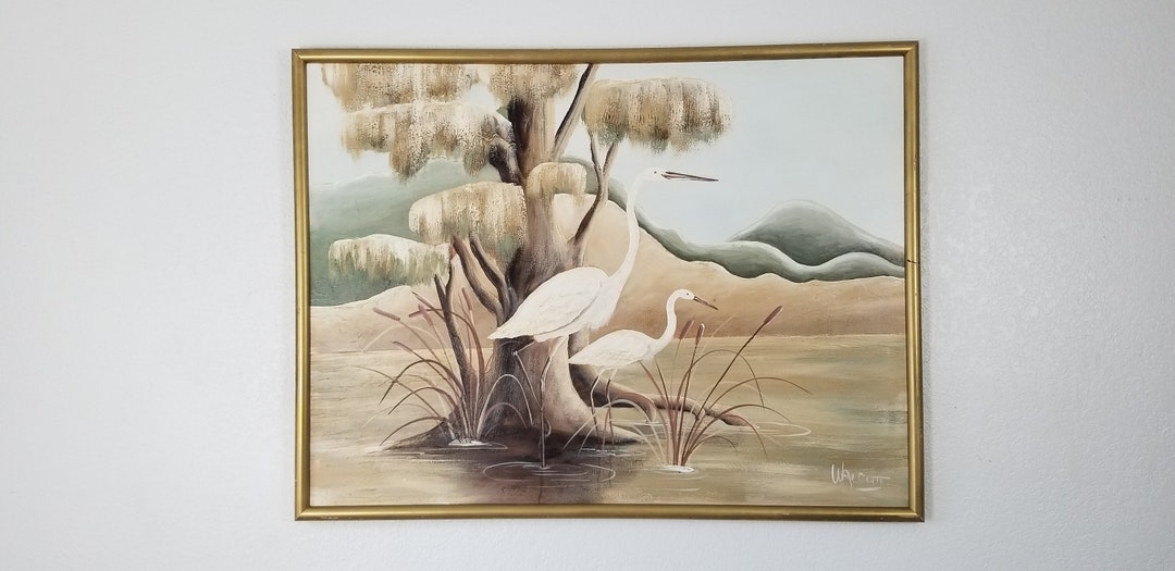 Vintage Frank Walcutt Tropical Landscape Abstract Painting . - Etsy