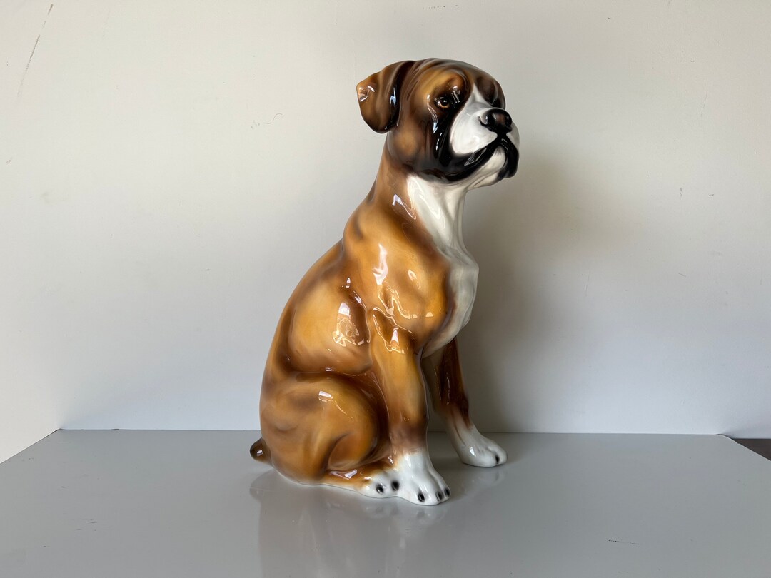 Life Size Italian Ceramic Boxer Dog Statue / Sculpture - Etsy