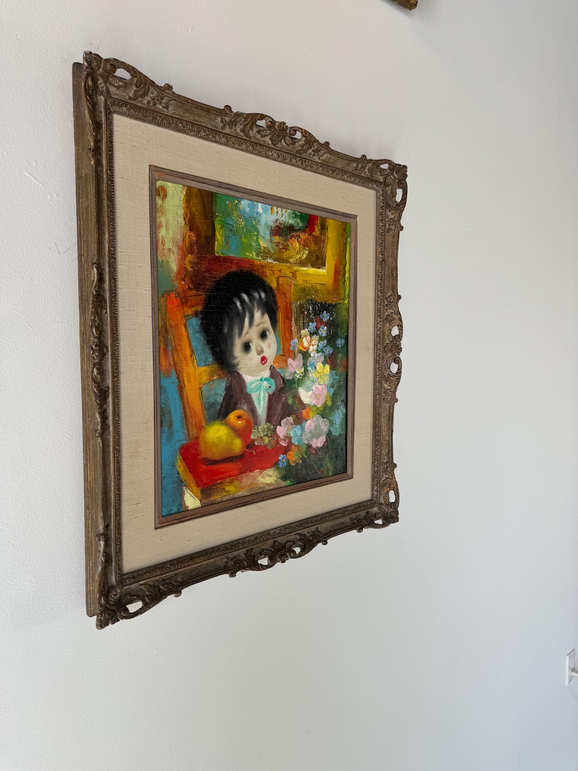Santini Poncini (french, 20th C.) Girl Portrait Oil on Canvas Painting ...