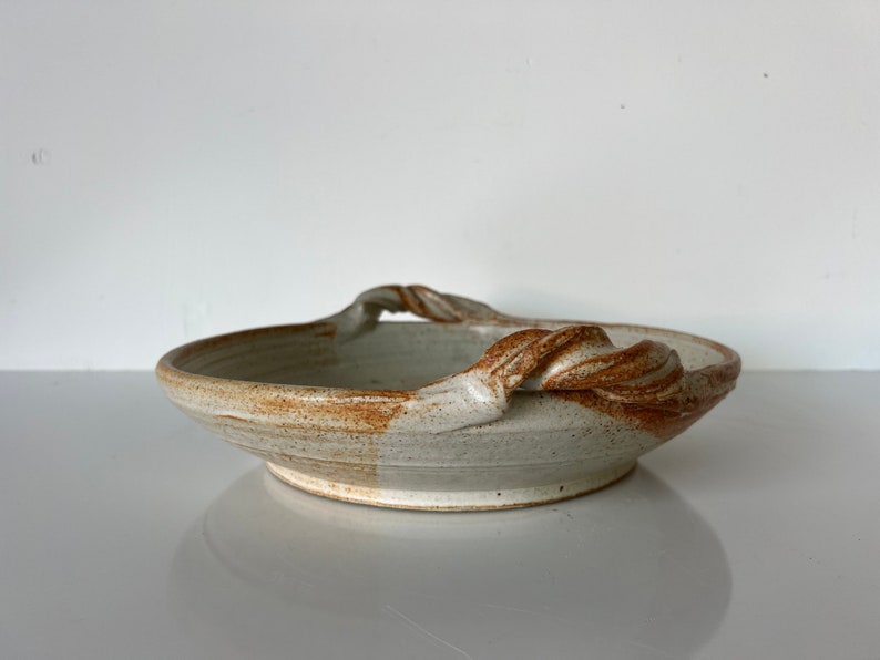 Vintage Organic Texture Studio Pottery Bowl W/ Handles, Signed - Etsy