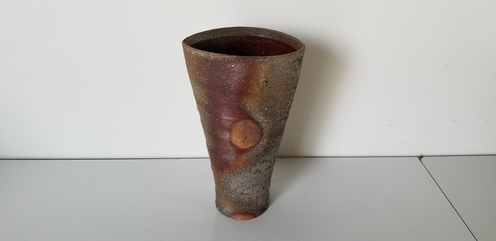 Mid-century Rustic Texture Art Pottery Vase . - Etsy