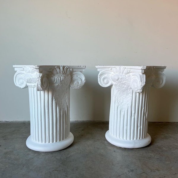 Plaster Column Side Tables - Etsy