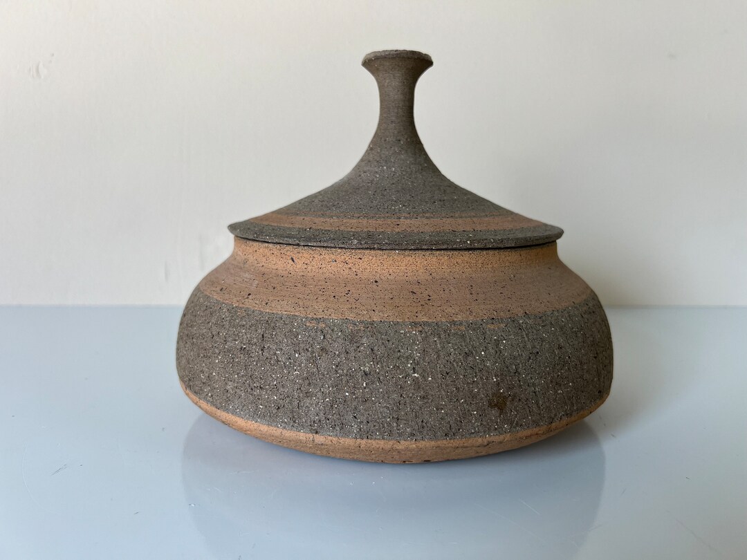 Mid-century Organic Studio Pottery Vase W/ Lid, Signed - Etsy