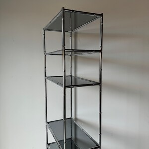 Hollywood Regency Faux Bamboo Chrome & Smoked Glass Eterge - Etsy