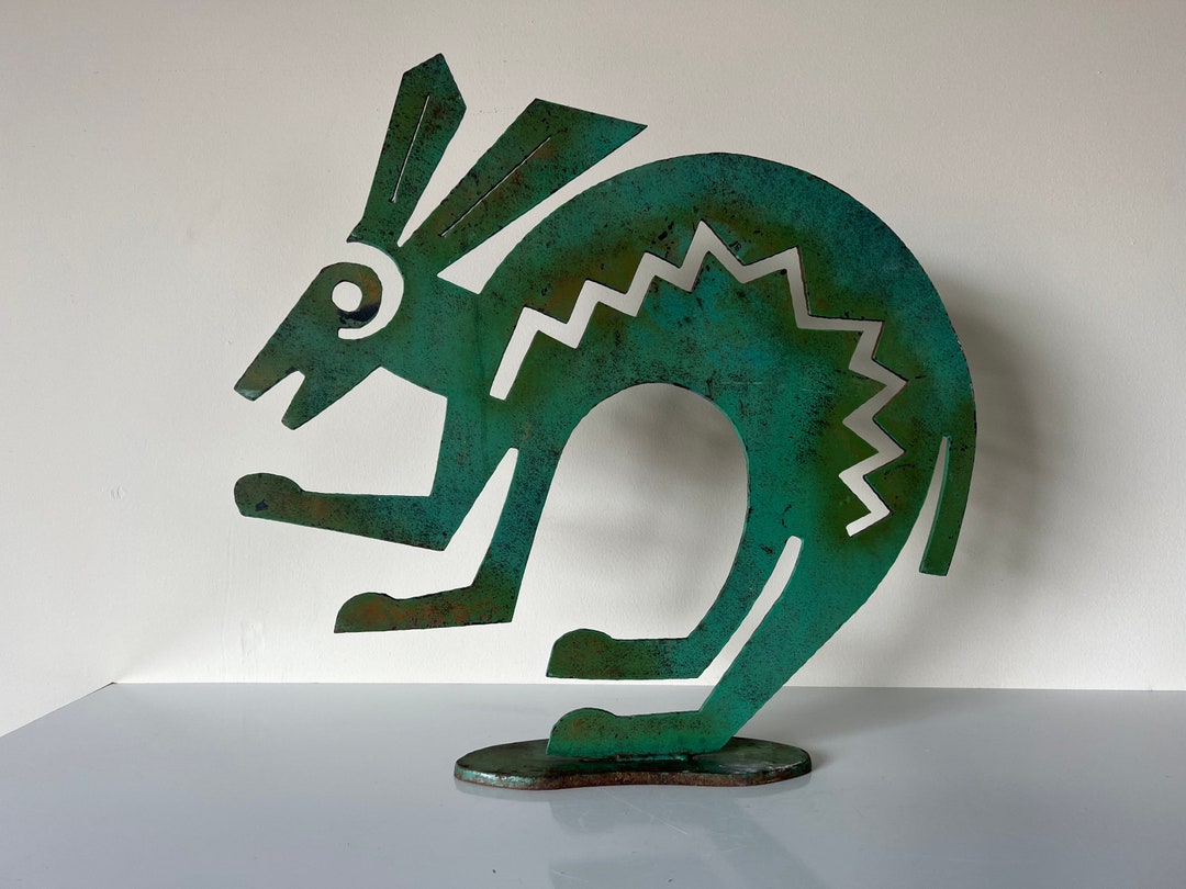 Vintage Southwest Native American Heavy Metal Rabbit Sculpture - Etsy