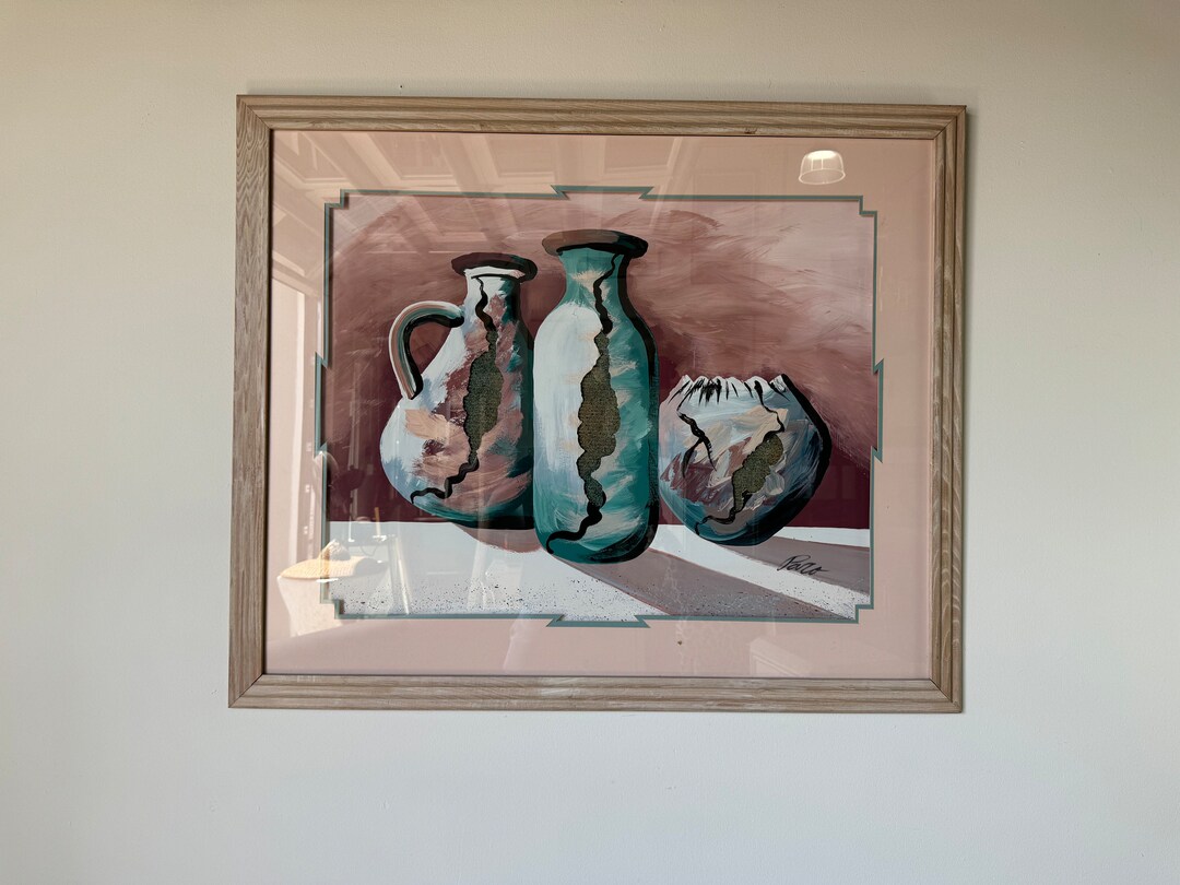 Large Vintage Paro Southwestern Native American Still Life Painting ...