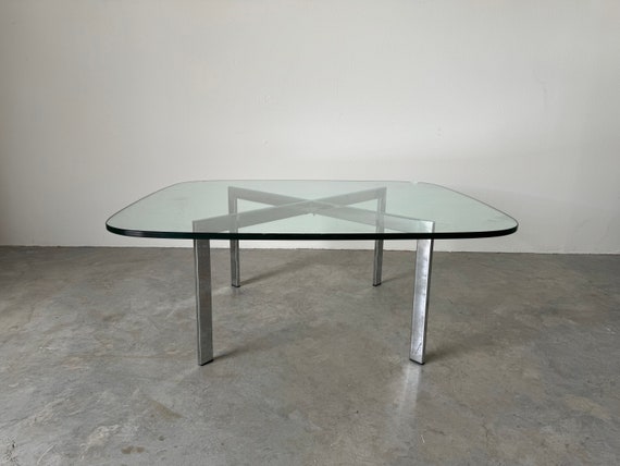 1970 s Italian Mid century Modern Chrome and Glass Coffee Table Etsy Canada
