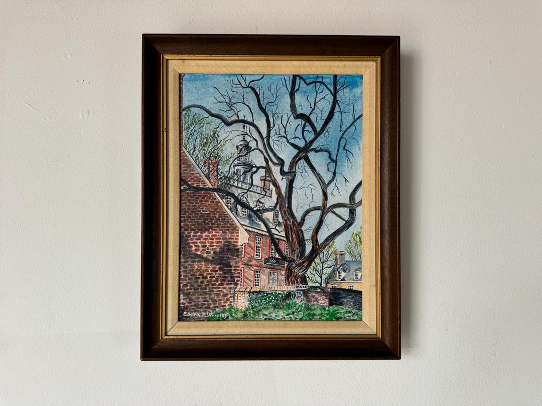 1980's Edwina Z. Worsley Historic Brick Architecture and Winter Tree ...