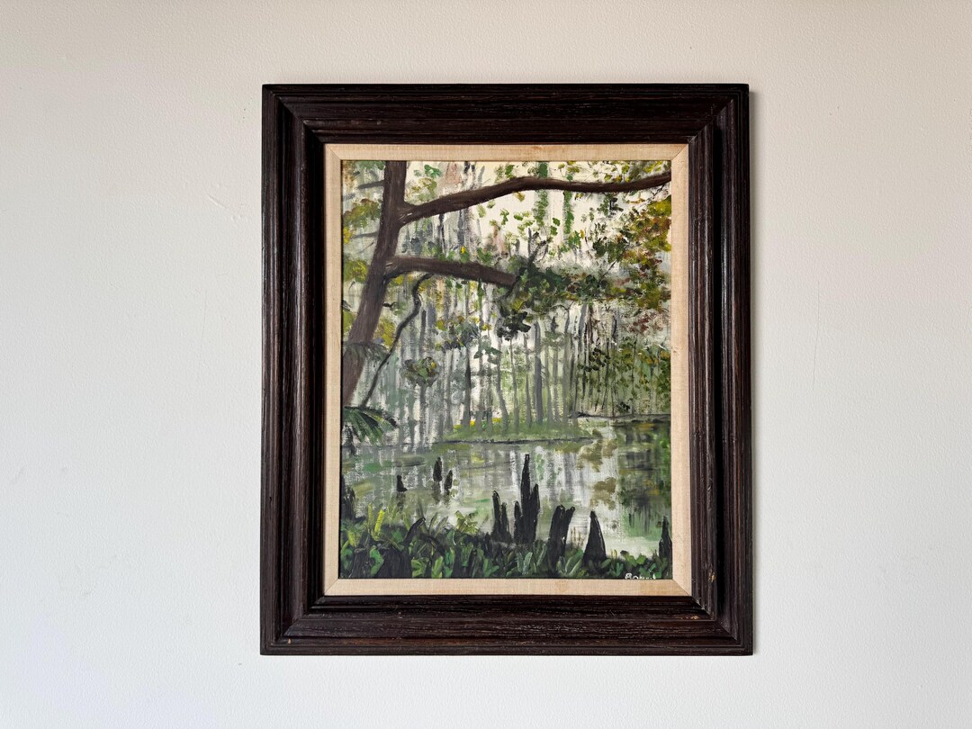 Vintage Impressionist Abstract Tropical Landscape Oil Painting, Signed ...