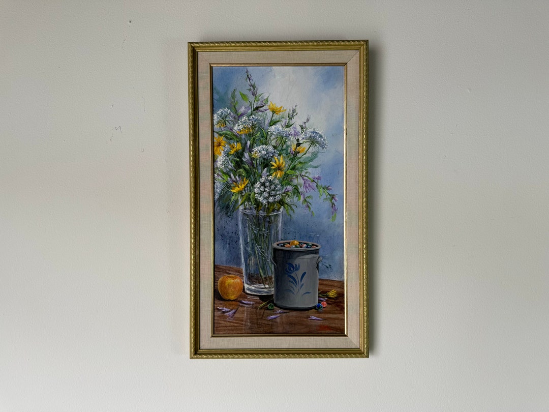 1980's Linda Eyermann Still Life Oil Painting, Framed - Etsy