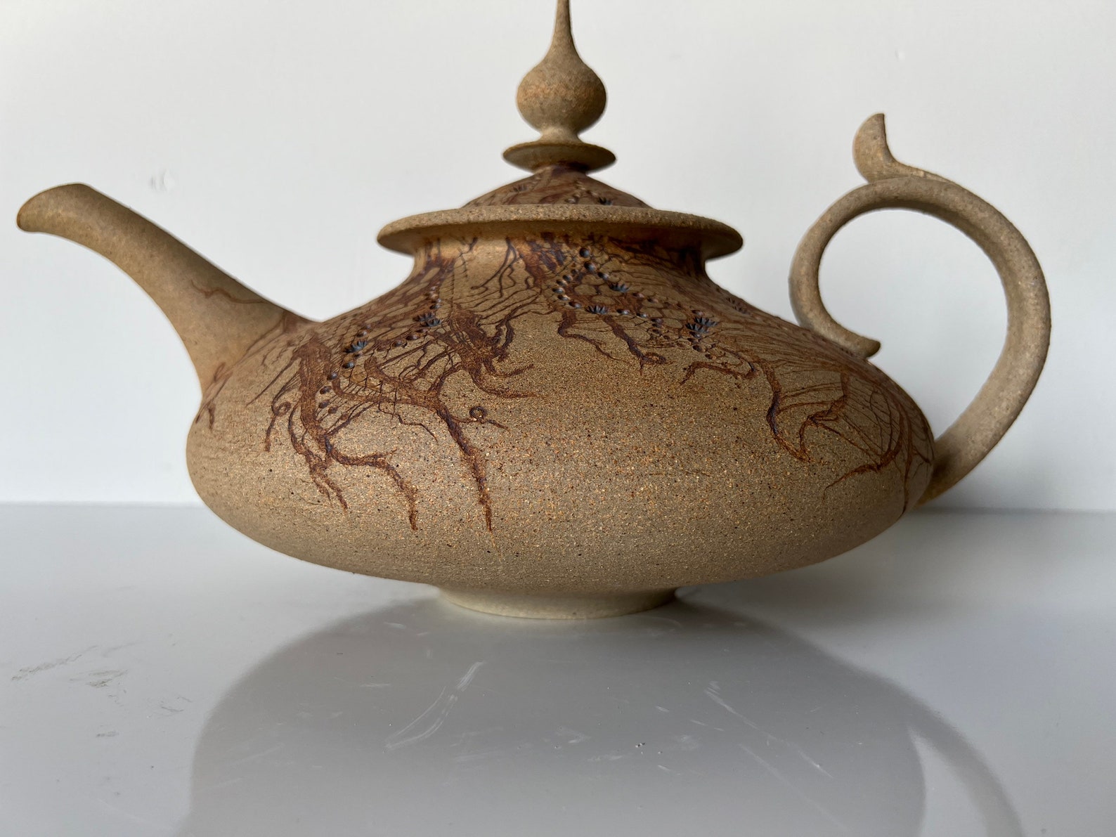 Vintage Organic Sculptural Studio Pottery Teapot - Etsy