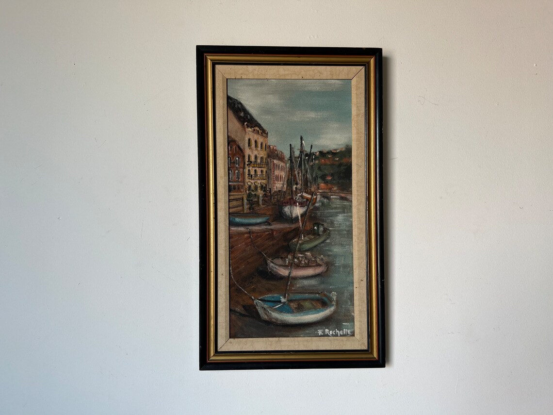 70's F. Rochelle Italian Village Corridor Harbor With - Etsy