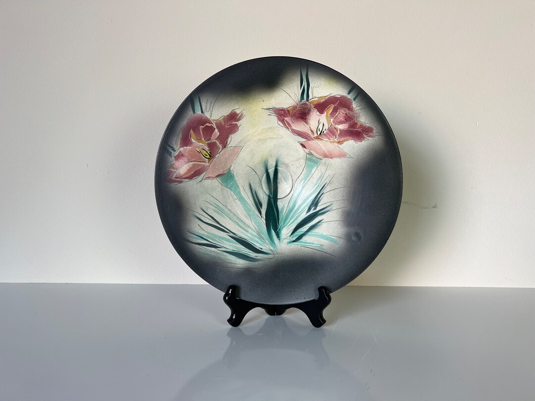 80's Vintage Claudia Hand Painted Flower Design Decorative Pottery ...