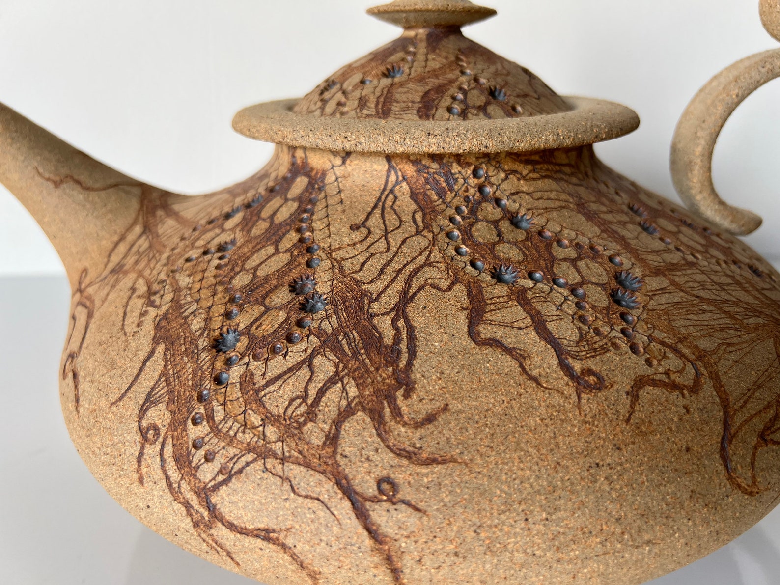 Vintage Organic Sculptural Studio Pottery Teapot - Etsy