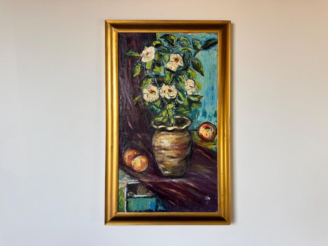 1970s Vintage Still Life Oil on Canvas Painting, Framed - Etsy