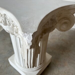 Vintage Neoclassical - Style Column Plaster Pedestal / Side Table Base ...