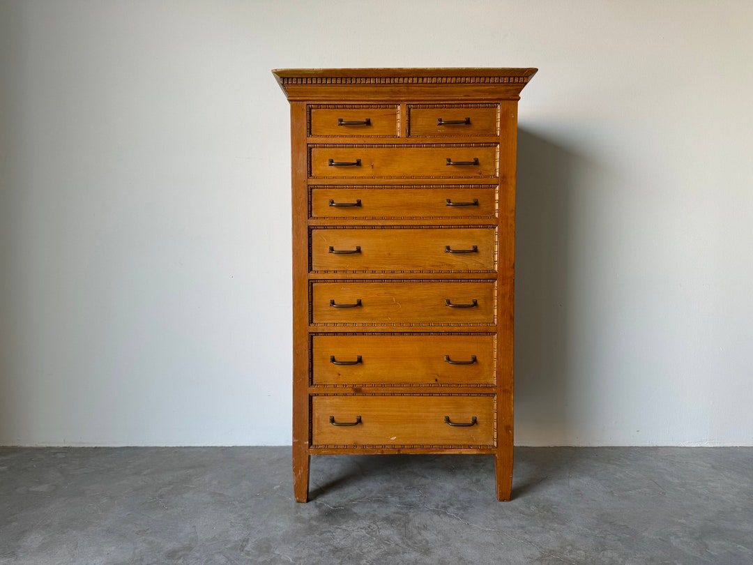 Vintage Rustic Farmhouse Country Eight Drawers Highboy Dresser or Tall ...