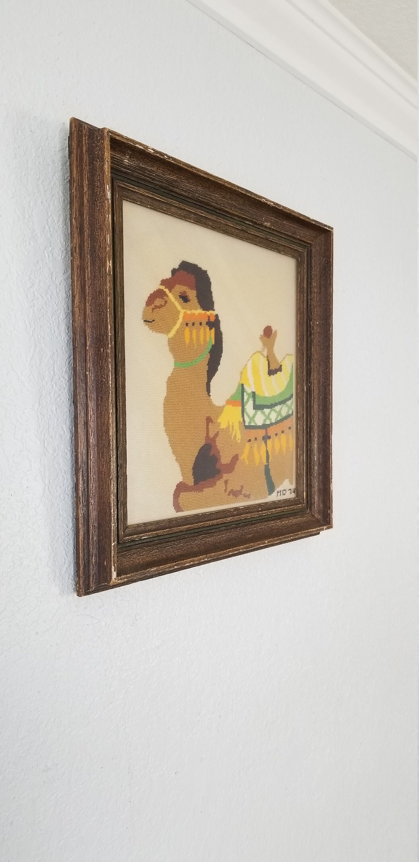 1974 Vintage Figurative Camel Art Needlepoint Embroidery | Etsy